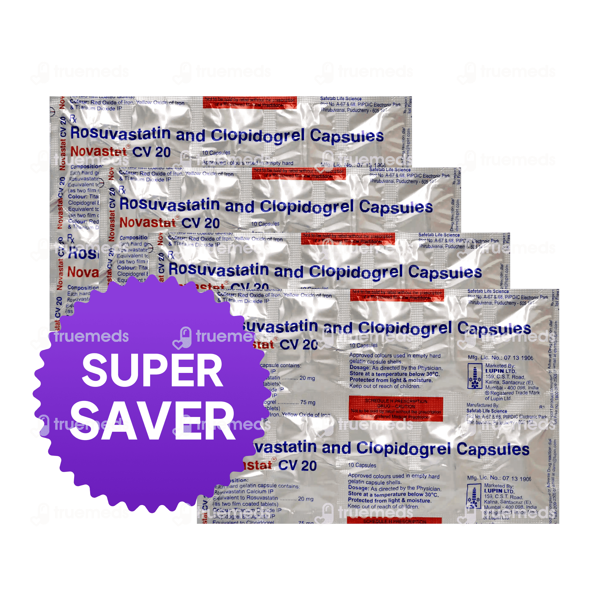 Novastat Cv 20 Capsule 10 Super Saver Pack Of 8 Strips Flat 35 Off ...