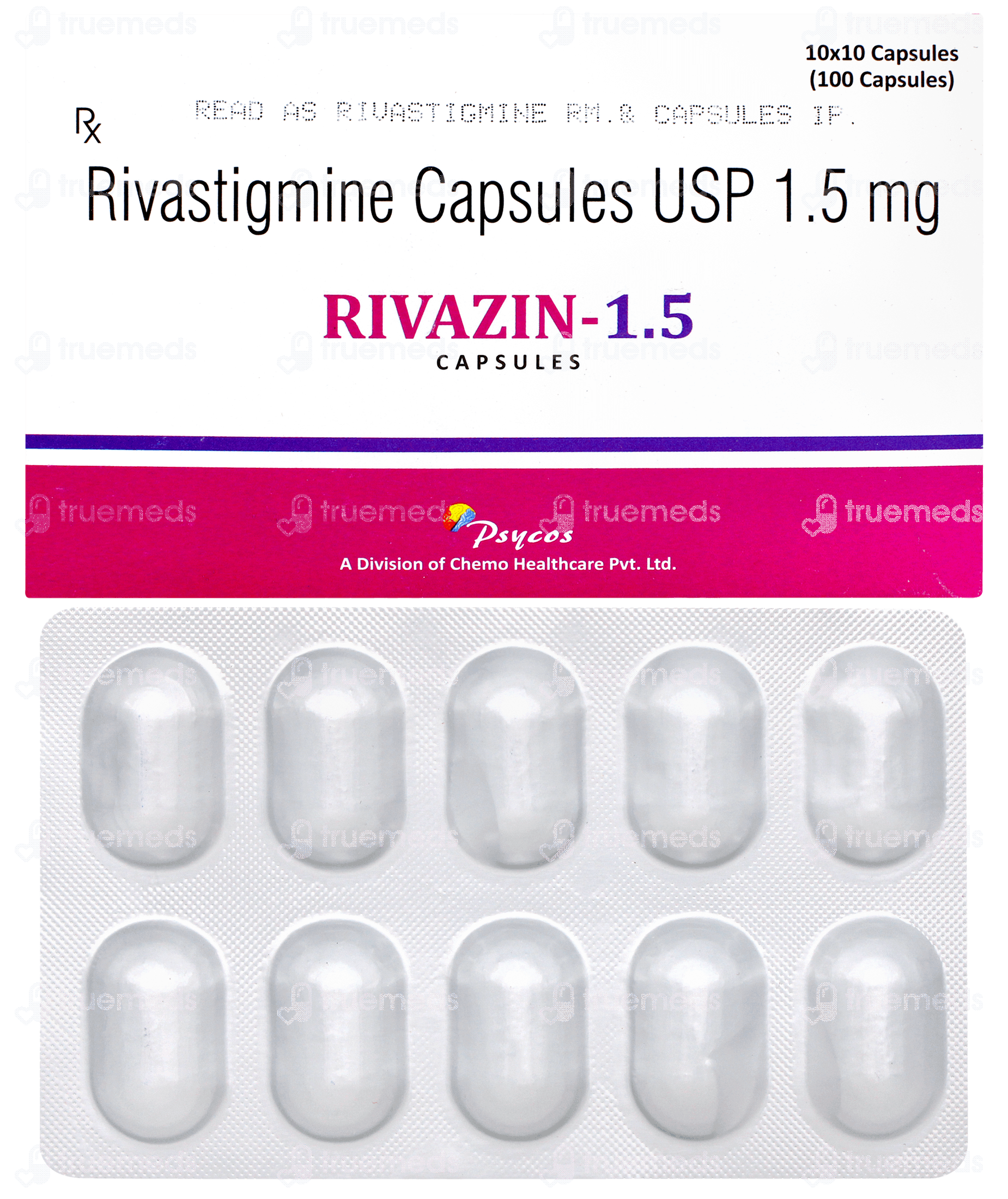 Rivazin 15 Capsule 10 - Uses, Side Effects, Dosage, Price | Truemeds