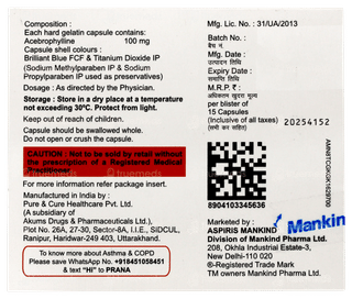 Abevia 100 Capsule 15 - Uses, Side Effects, Dosage, Price | Truemeds