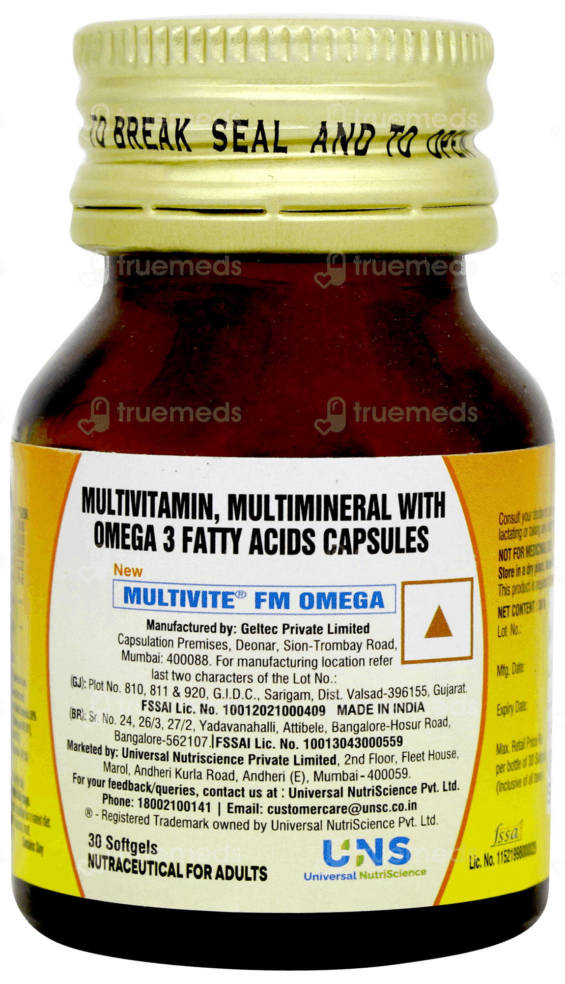 Multivite Fm Omega New Capsule 30 - Uses, Side Effects, Dosage, Price ...