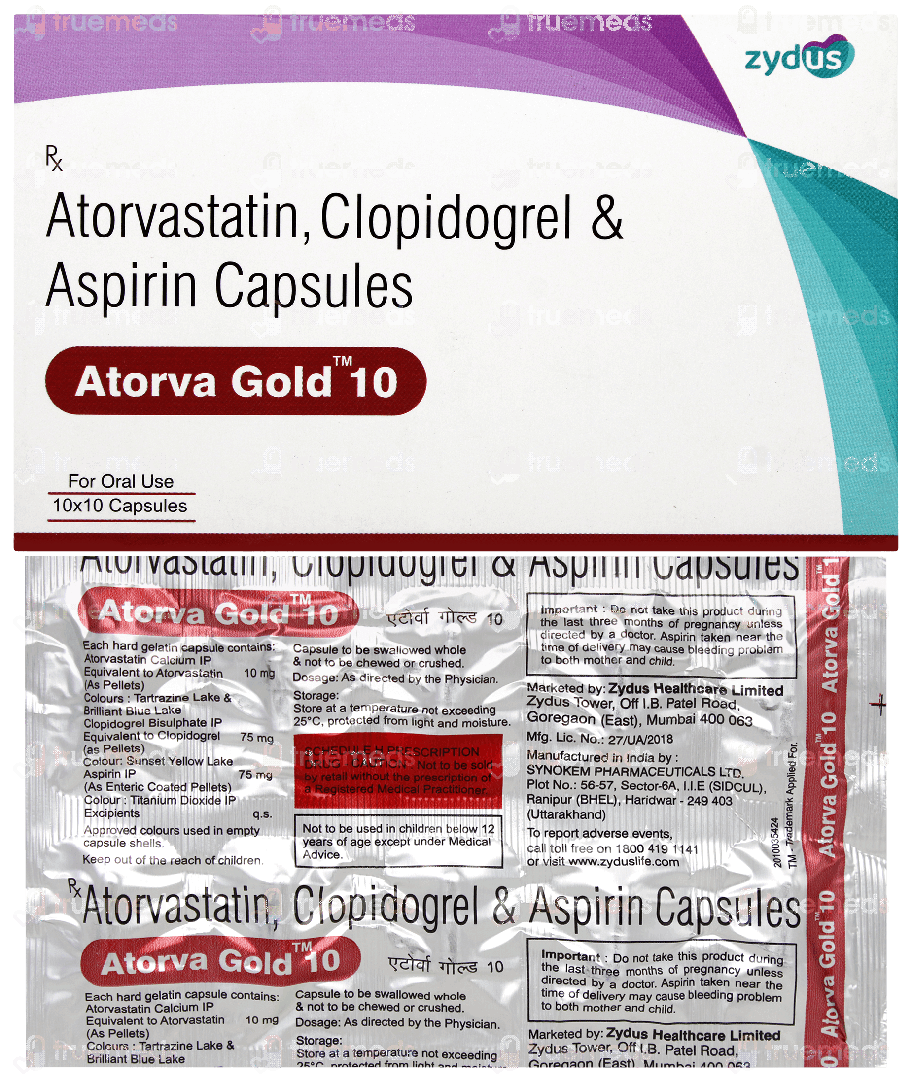 Atorva Gold 10 Capsule 10 - Uses, Side Effects, Dosage, Price | Truemeds