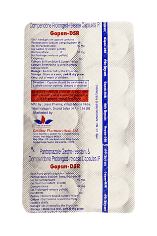 Gopan Dsr 30/40 Mg Capsule Pr 10: Uses, Side Effects, Price & Substitutes