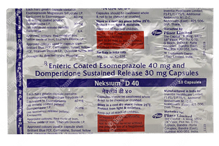 Neksium D 4030 Mg Capsule Sr 10 - Uses, Side Effects, Dosage, Price ...