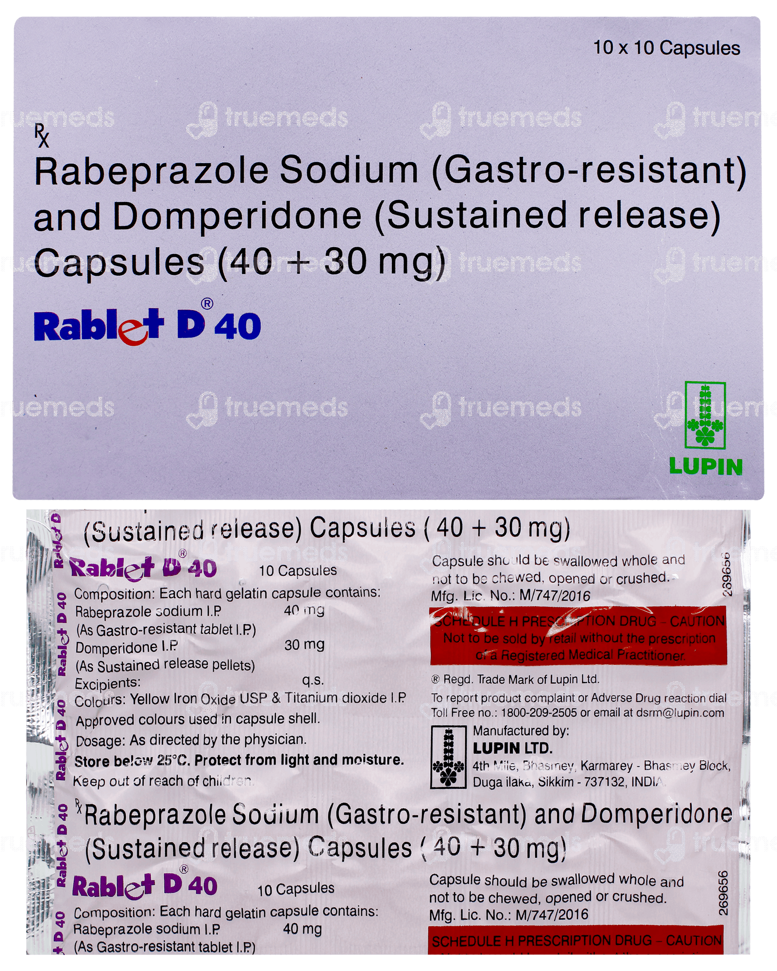 Rablet D 4030 Mg Capsule Sr 10 - Uses, Side Effects, Dosage, Price ...