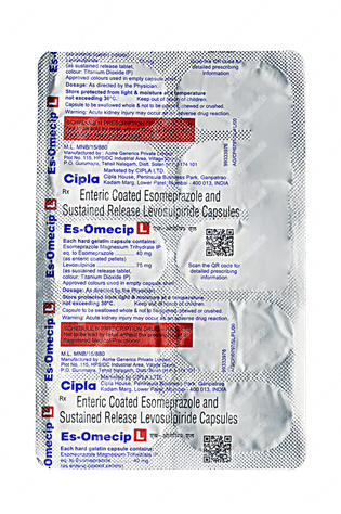 Es Omecip L Capsule Sr 10 - Uses, Side Effects, Dosage, Price | Truemeds