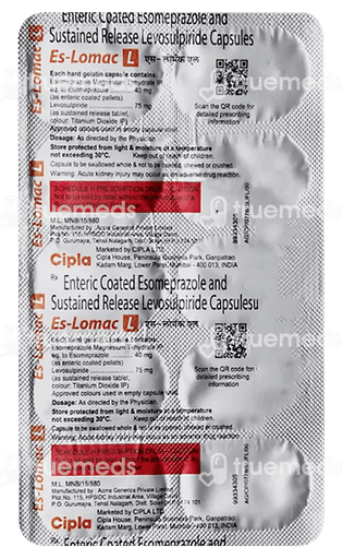 Es Lomac L Capsules Sr 10 - Uses, Side Effects, Dosage, Price | Truemeds