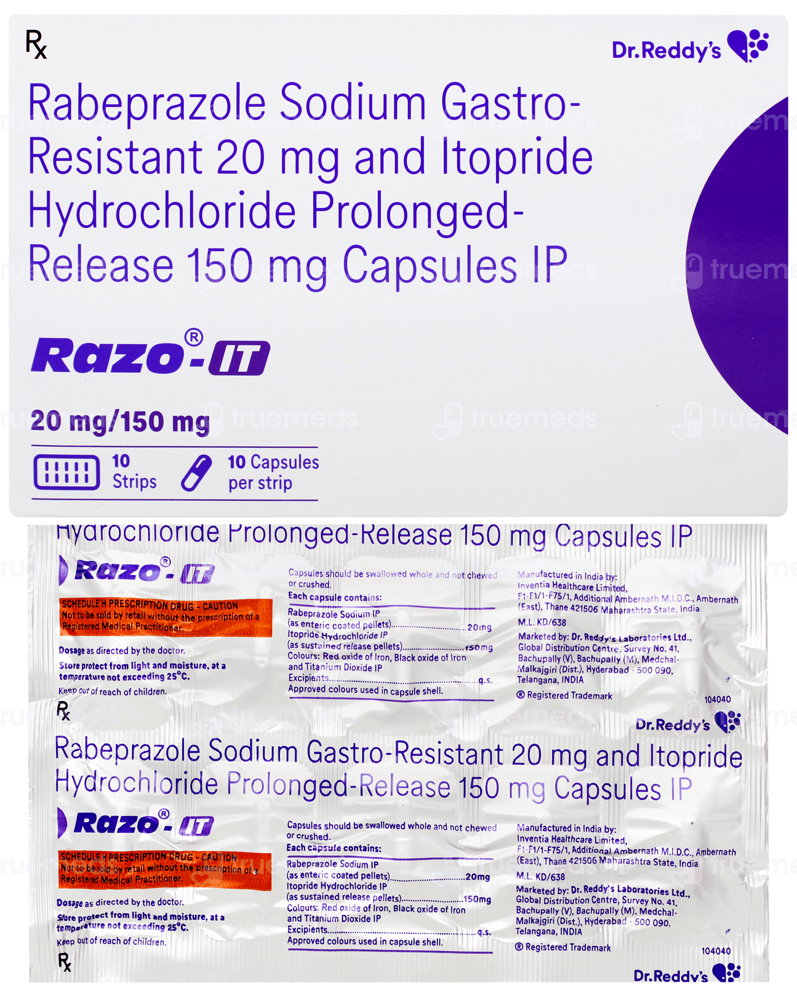Razo It 20150 Mg Capsule Pr 10 - Uses, Side Effects, Dosage, Price ...