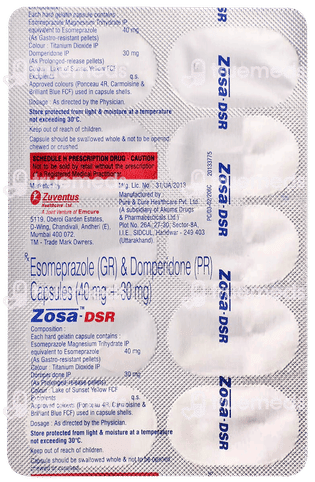 Zosa Dsr 4030 Mg Capsules Pr 10 - Uses, Side Effects, Dosage, Price ...