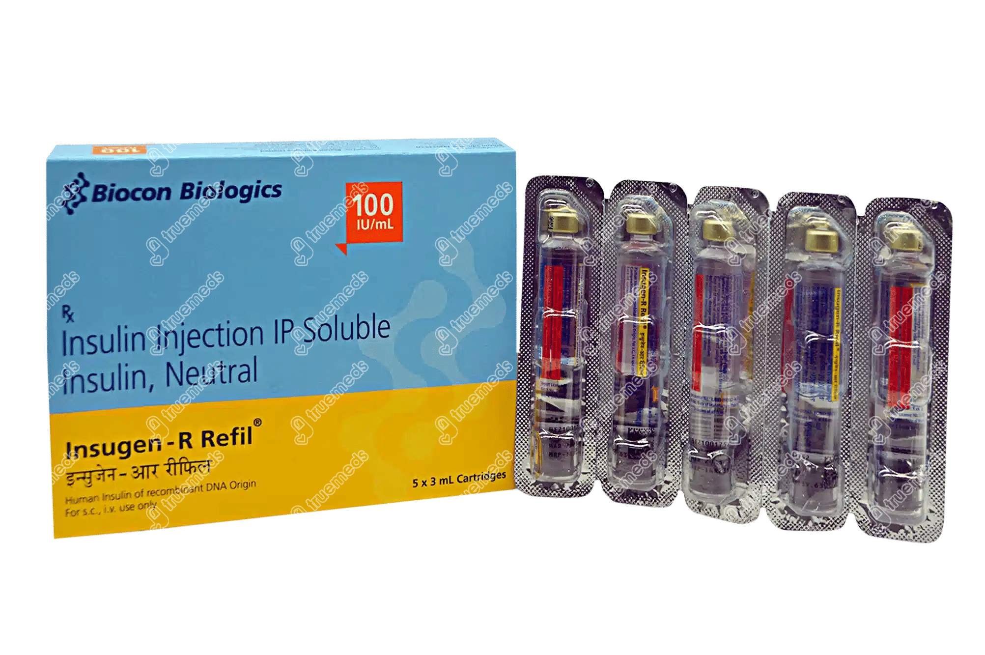 Insugen R Refil 100 IU Cartridge 5 * 3 ML | Order Insugen R Refil 100 ...