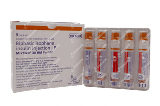 Mixtard Hm 30 70 100 Iu Cartridge 3 Ml Box Of 5 - Uses, Side Effects ...