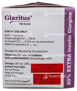 Glaritus 100 Iu Injection 3ml Pack Of 3 - Uses, Side Effects, Dosage ...