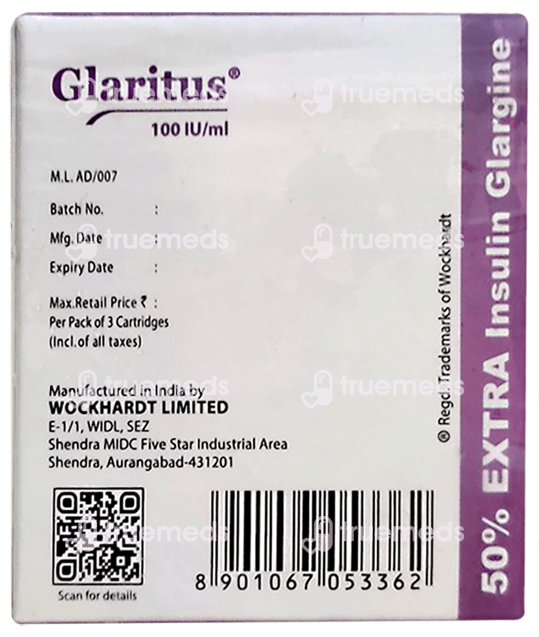 Glaritus 100 Iu Injection 3ml Pack Of 3 - Uses, Side Effects, Dosage ...
