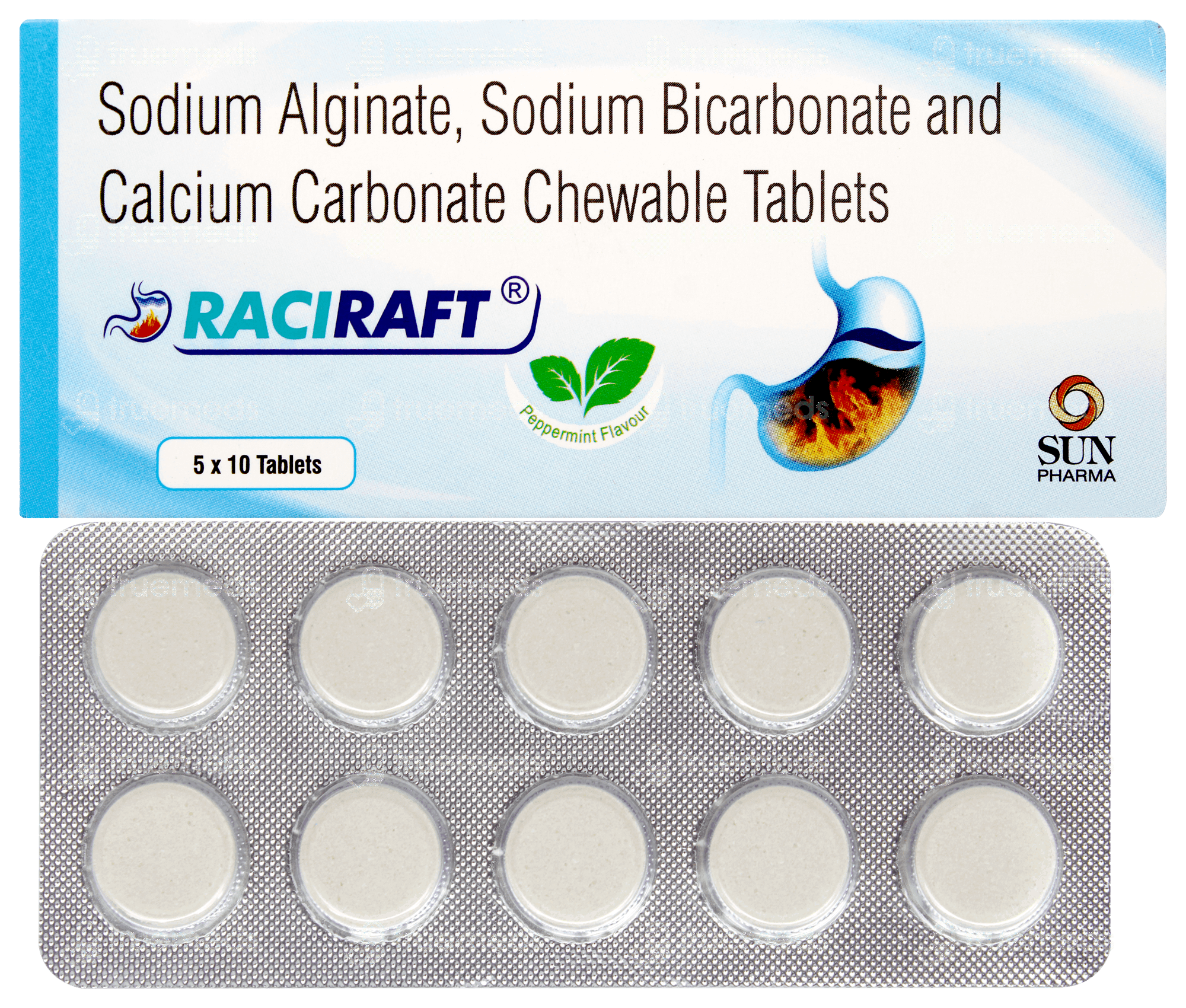 Raciraft Peppermint Flavour Chewable Tablet 10 - Uses, Side Effects ...