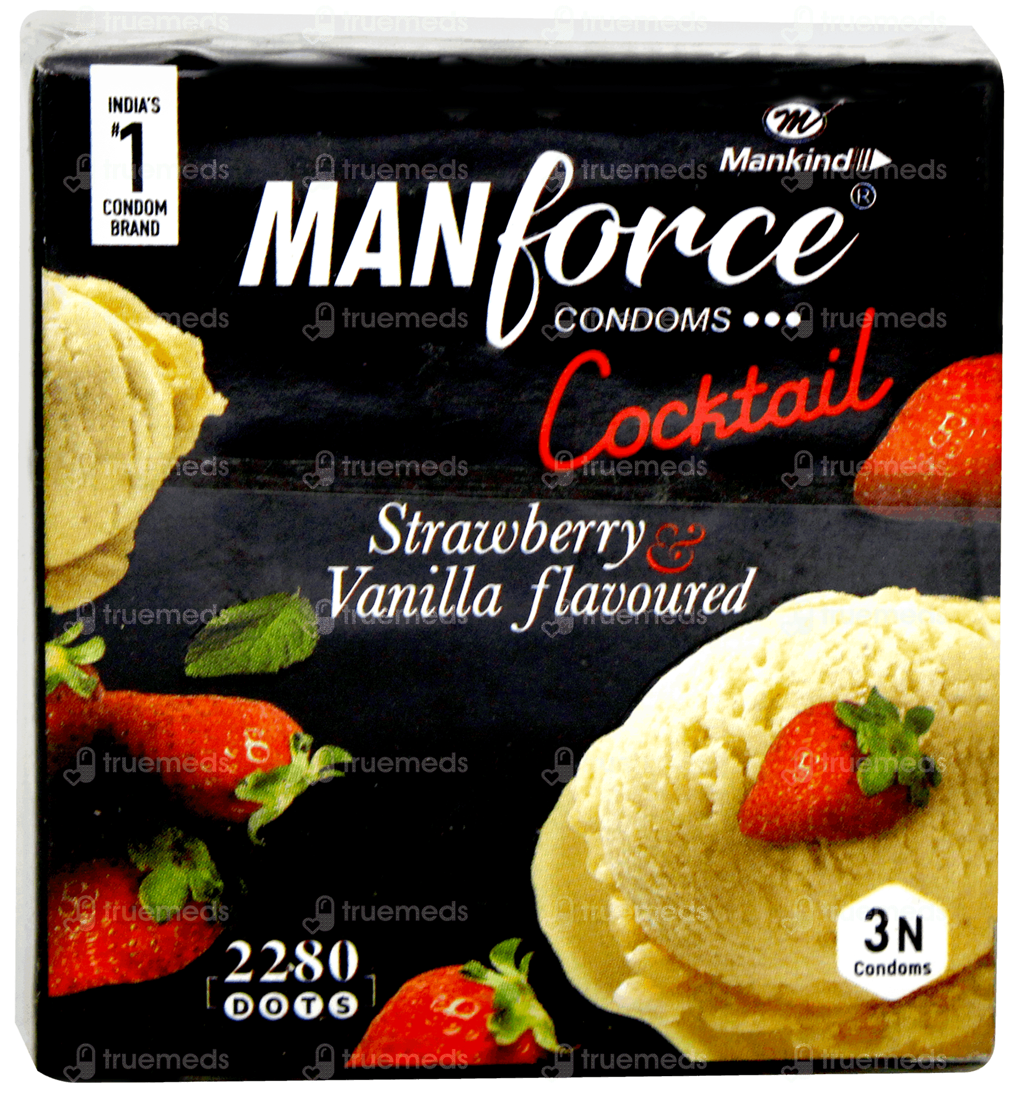 Manforce Cocktail Strawberry Vanilla Condom Pack Of 3 - Uses, Side ...