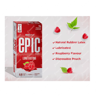 Manforce Epic Long Lasting Raspberry Condom Pack Of 10 - Uses, Side ...