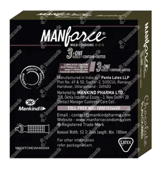 Manforce Wild 3 In 1 Chocolate Flavoured Pack Of 3 Condoms - Uses, Side ...