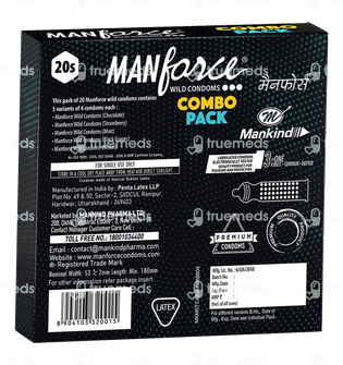Manforce Wild Chocolate Strawberry Black Grapes Mint Melon Combo Pack ...