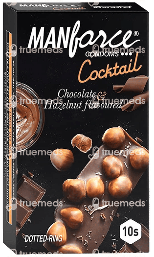 Manforce Chocolate Hazelnut Dotted Ring Cocktail Condom Pack Of 10 ...