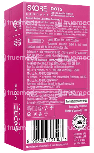 Skore Dots Condom 10 - Uses, Side Effects, Dosage, Price | Truemeds