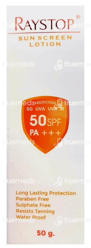 Raystop Spf 50 Lotion 50 Gm - Uses, Side Effects, Dosage, Price | Truemeds