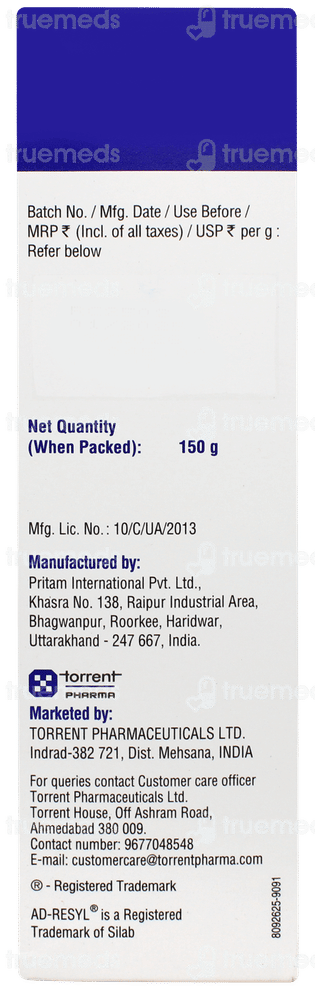 Atogla Resyl Cream 150 Gm - Uses, Side Effects, Dosage, Price | Truemeds