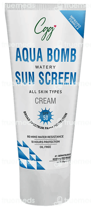 Cgg Cosmetics Aqua Bomb Watery Spf 50 Sunscreen Cream 50 Gm - Uses ...