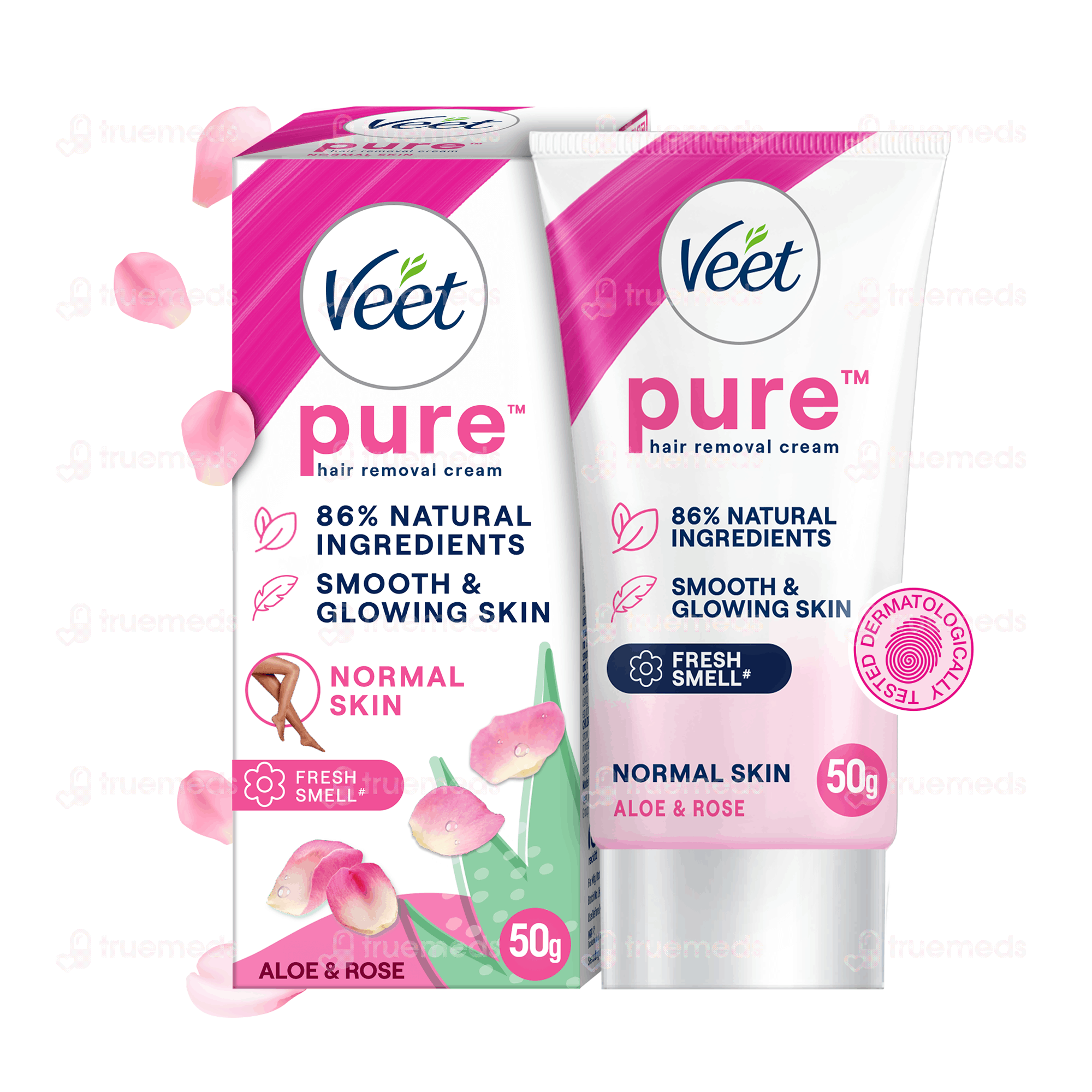Veet Pure Hair Removal Normal Skin Cream 50 Gm - Uses, Side Effects ...
