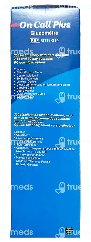 On Call Plus Glucometer Kit With 10 Free Strips From Acon Usa 1 - Uses ...