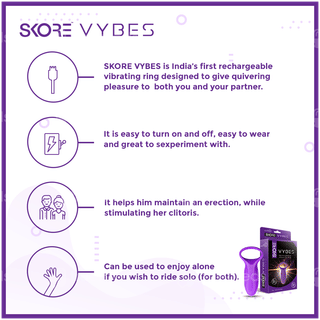 Skore Vybes Rechargeable Vibrating Ring For Him Her 1 - Uses, Side ...