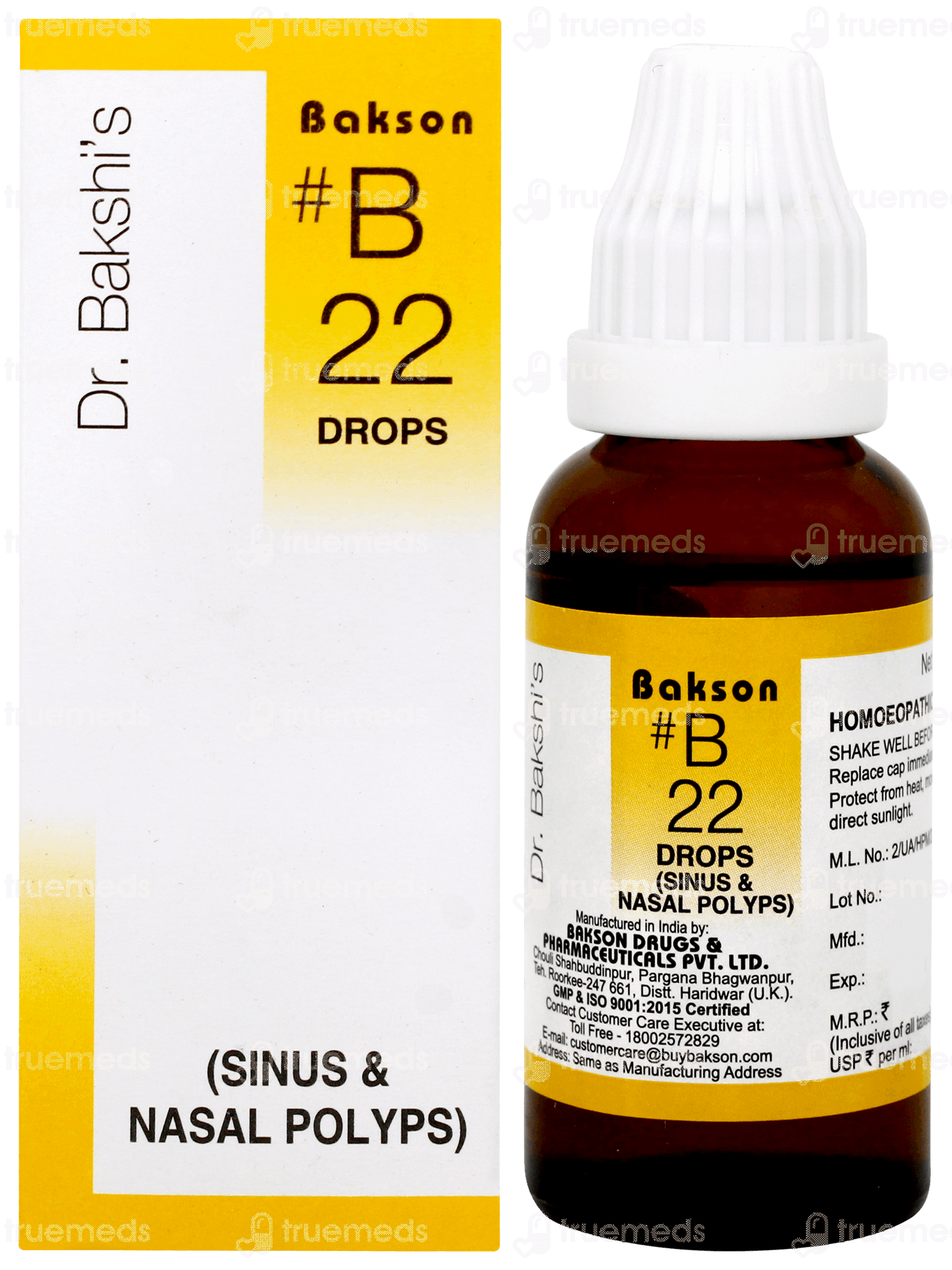 Bakson B22 Sinus Drop 30 Ml - Uses, Side Effects, Dosage, Price | Truemeds
