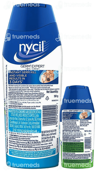 Nycil Germ Expert Classic Prickly Heat Powder 150 Gm With Nycil Cool ...