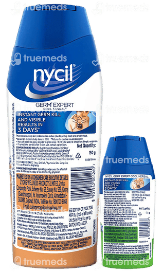Nycil Germ Expert Cool Sandal Prickly Heat Powder 150 Gm With Nycil ...