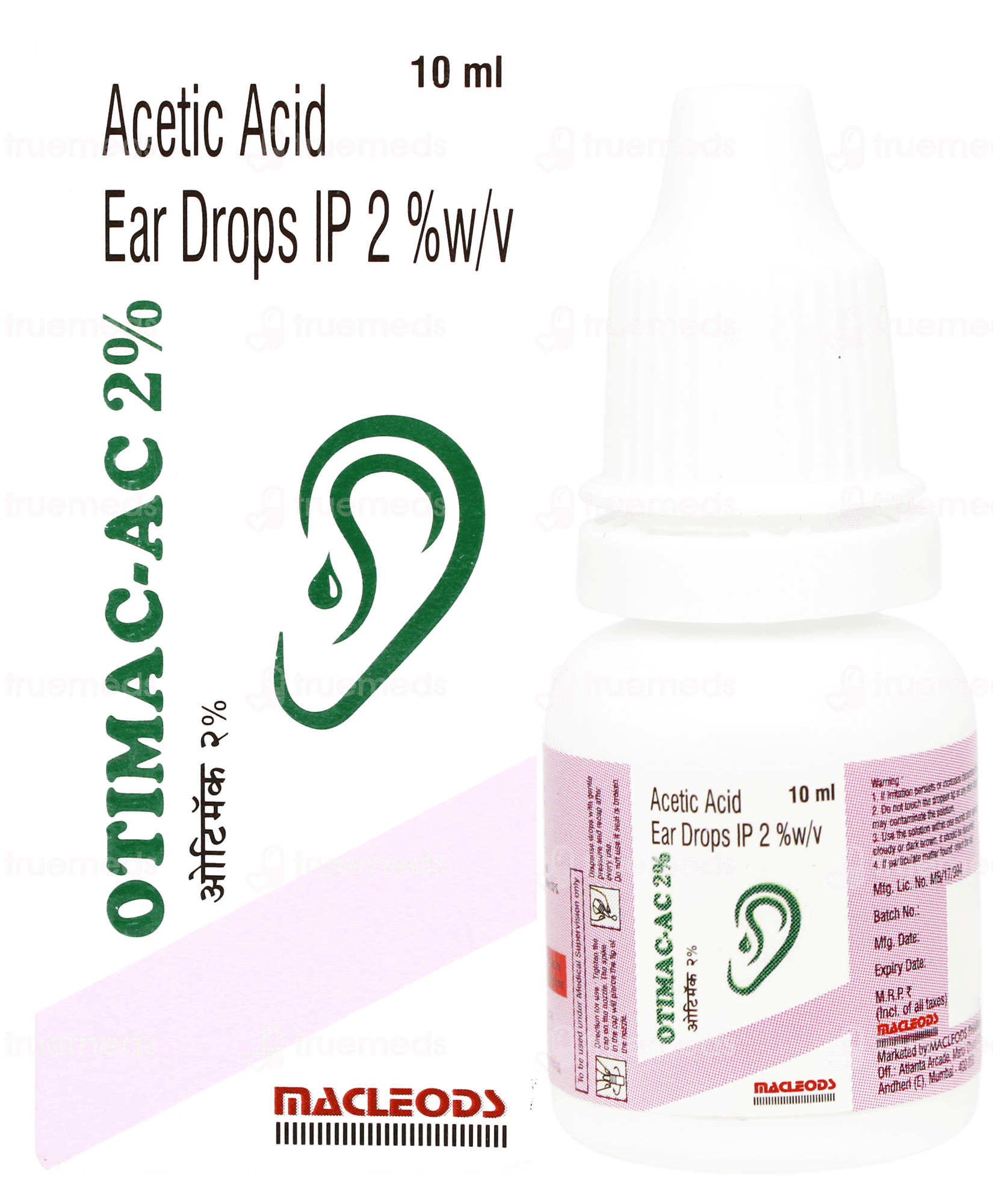 Otimac Ac 2 Ear Drops 10ml - Uses, Side Effects, Dosage, Price | Truemeds