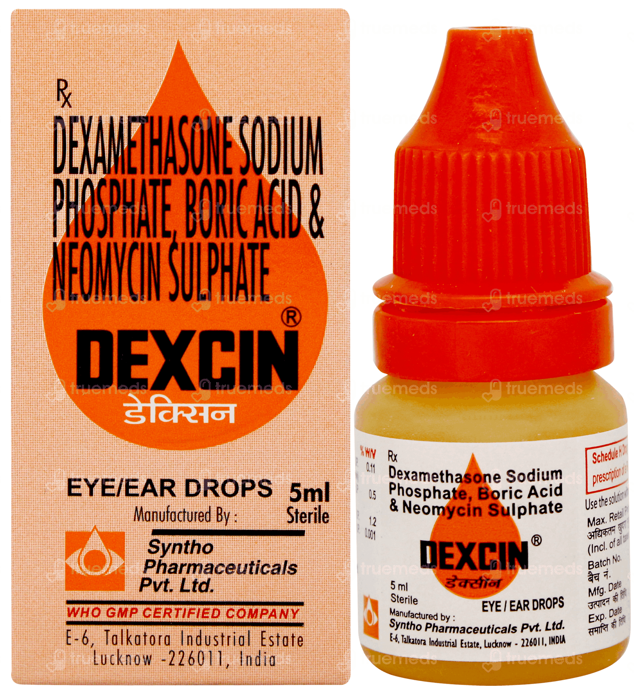 Dexcin 0.5/0.1 % Eye/ear Drops 5 ML | Order Dexcin 0.5/0.1 % Eye/ear ...