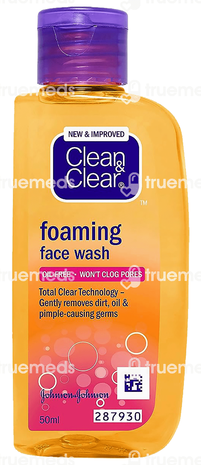 Clean And Clear Foaming Face Wash 50 Ml - Uses, Side Effects, Dosage ...