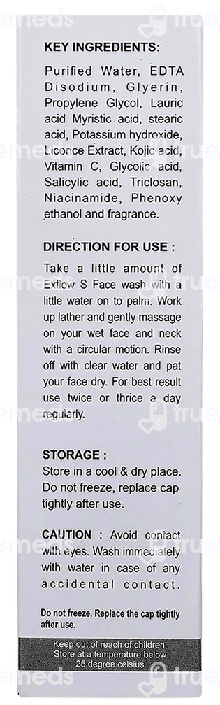 Exflow S Face Wash 70 Gm - Uses, Side Effects, Dosage, Price | Truemeds