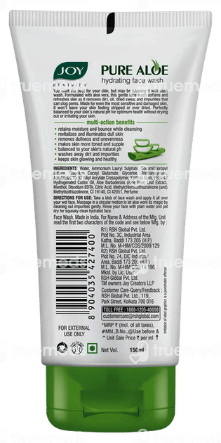 Joy Revivify Pure Aloe Hydrating Face Wash 150 Ml - Uses, Side Effects ...
