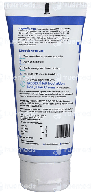 Fabbeu Hail Hydration Face Wash 100 Ml - Uses, Side Effects, Dosage ...