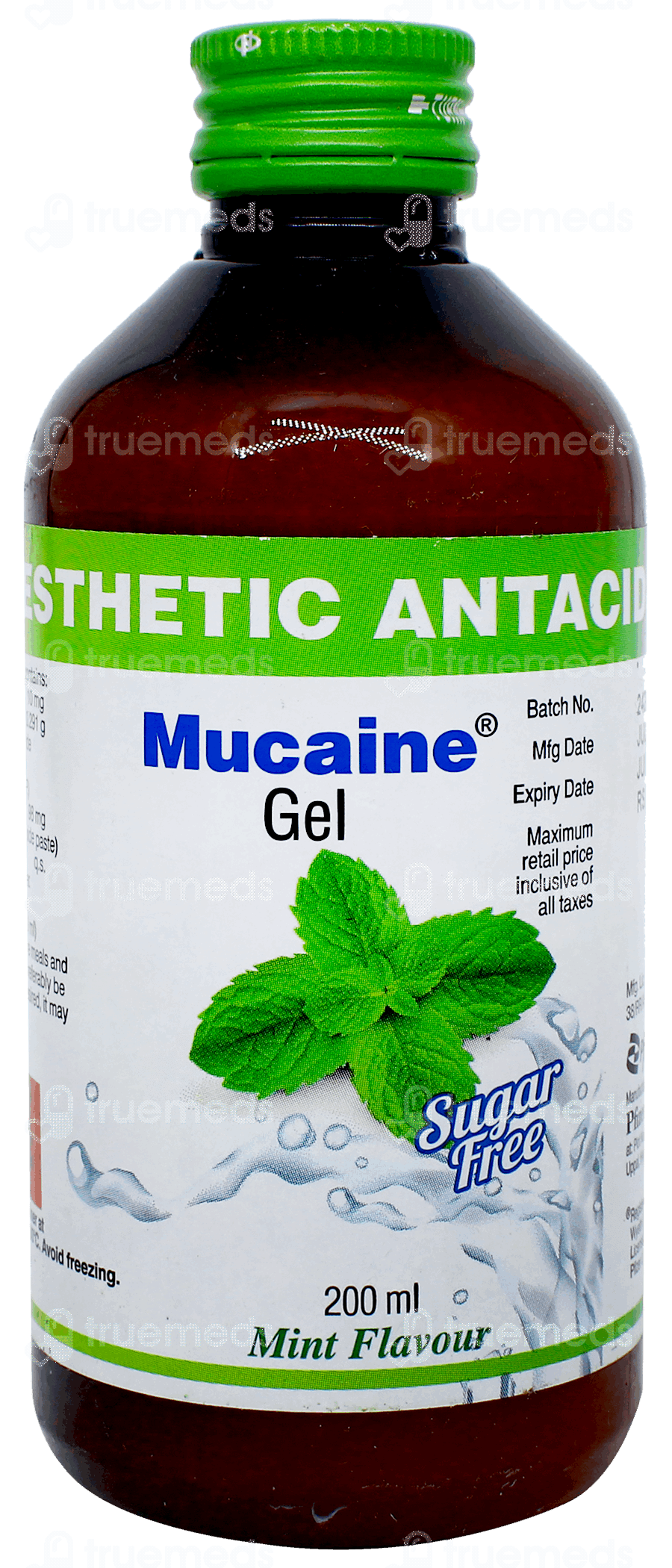 Mucaine Mint Flavour Sugar Free Gel 200 ml: Uses, Side Effects, Price ...
