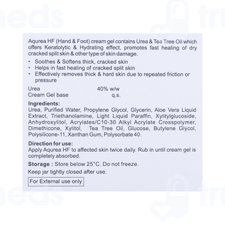 Aqurea Hf Urea 40 Cream Gel 50 Gm - Uses, Side Effects, Dosage, Price ...