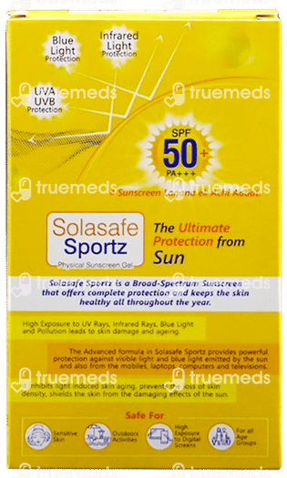 Solasafe Sportz Spf 50 Sun Screen Gel 50 Gm - Uses, Side Effects ...