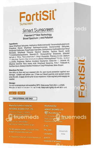 Fortisil Spf 50 Plus Sunscreen Gel 50 Gm - Uses, Side Effects, Dosage ...