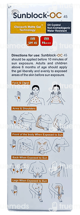 Sunblock Oc 45 Oil Control Matte Gel 50 Gm - Uses, Side Effects, Dosage ...