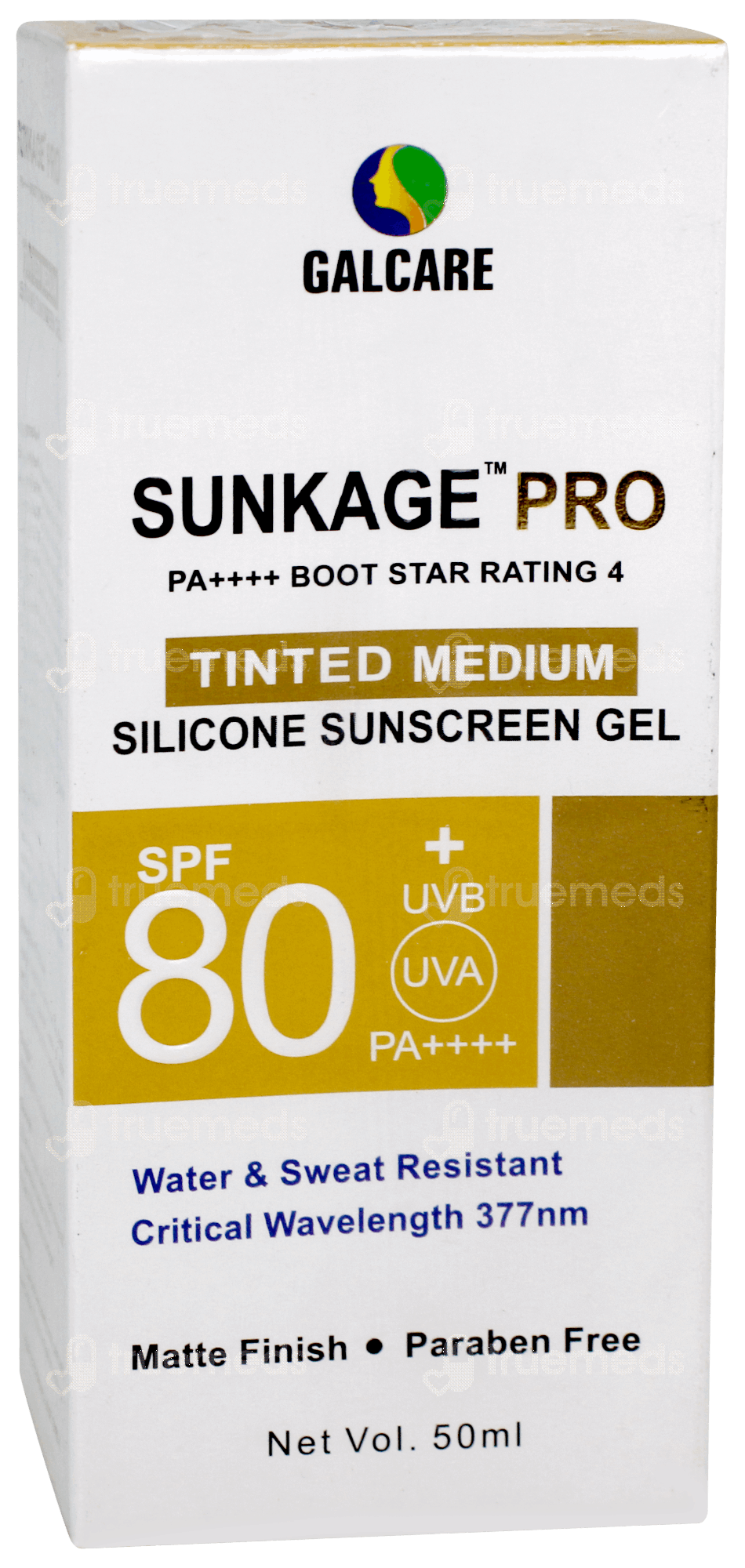 Sunkage Pro Spf 80 Pa Tinted Medium Silicone Sunscreen Gel 50ml - Uses ...