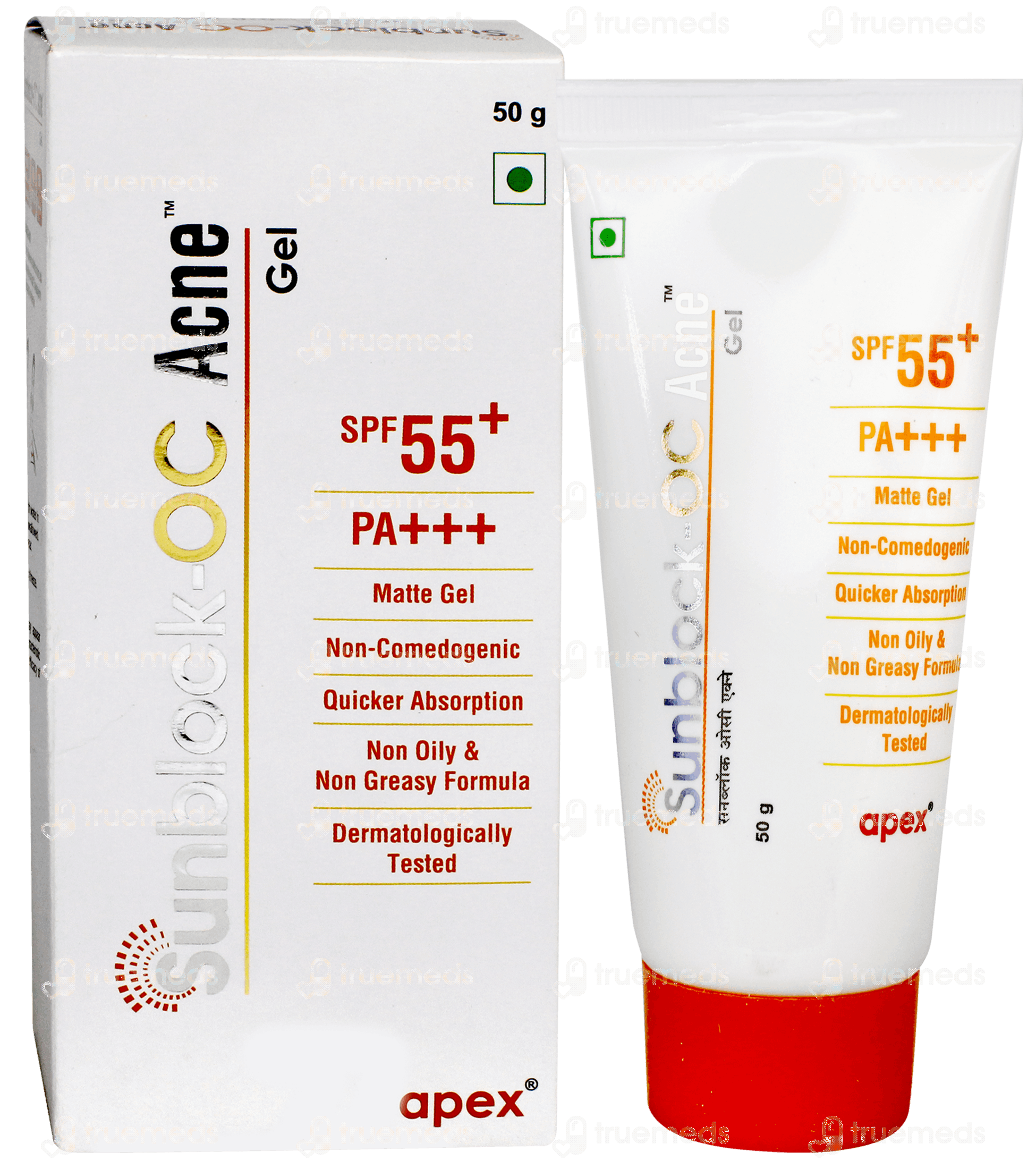 Sunblock Oc Acne Spf 55 Pa Gel 50gm - Uses, Side Effects, Dosage, Price ...