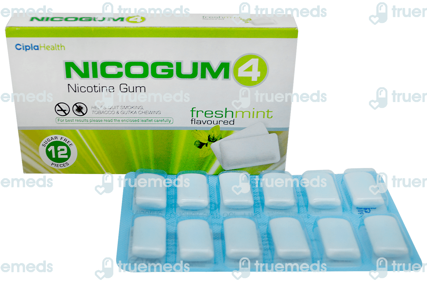Nicogum Fresh Mint 4 Mg Sugar Free Gum 12 - Uses, Side Effects, Dosage ...