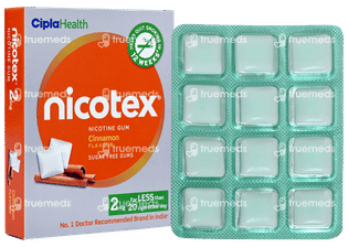 Nicotex Cinnamon 2 Mg Sugar Free Chewing Gum 12 - Uses, Side Effects ...