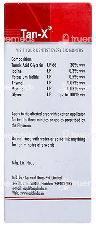 Tan X Astringent Gum Paint 30 Ml - Uses, Side Effects, Dosage, Price | Truemeds