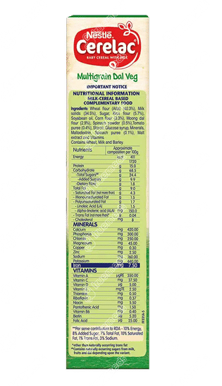 Nestle Cerelac Baby Stage 4 Multigrain Dalveg 300 Gm - Uses, Side ...