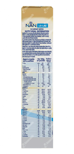 Nestle Nan Lo Lac Infant Formula Powder 200 GM - Uses, Side Effects ...